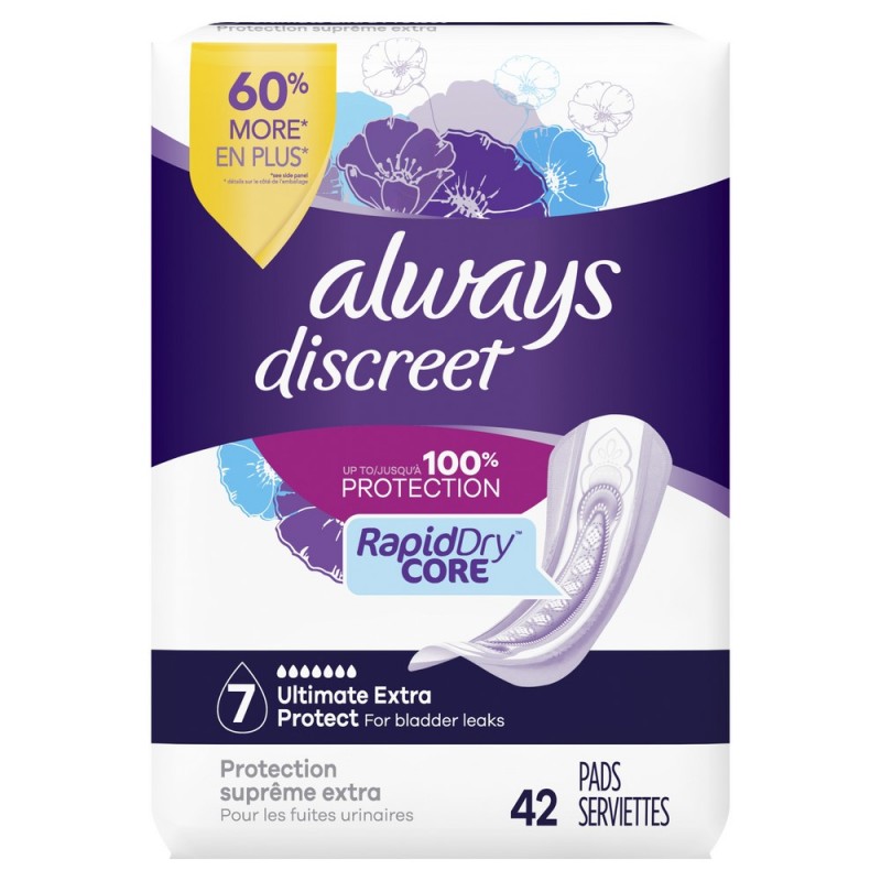 Always Discreet Up To 100% Protection Incontinence Pads - Ultimate ...