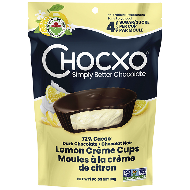 Chocxo Organic Lemon Creme Cups - Dark Chocolate - 98g