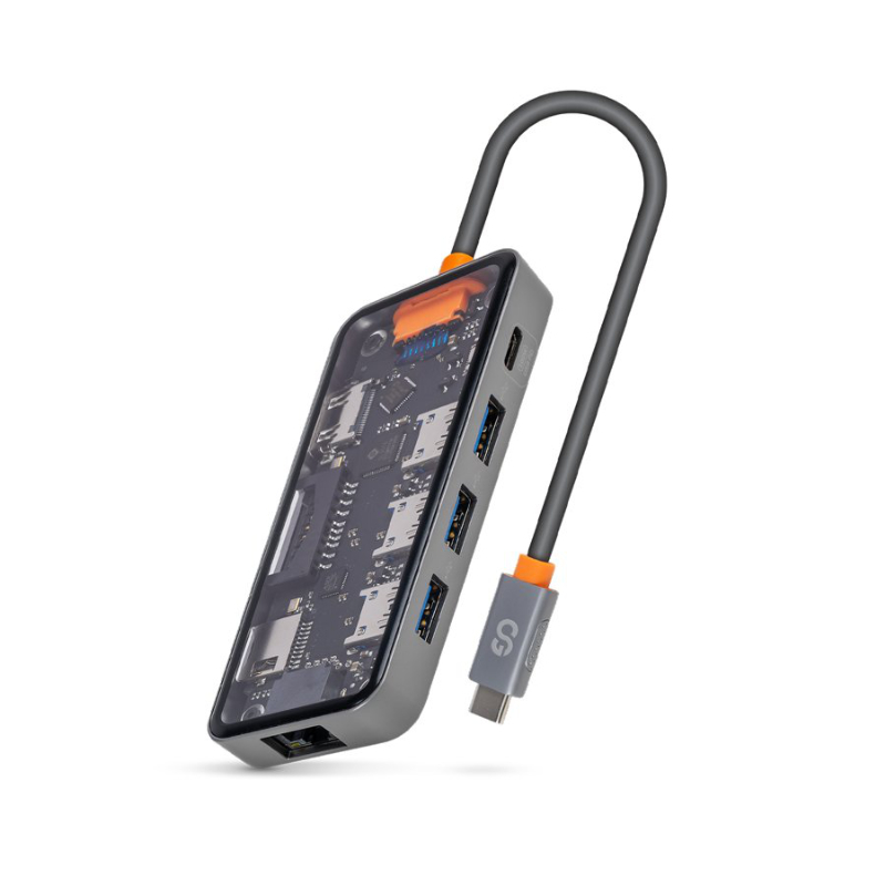 LOGiiX Multiport Crystal Hub USB-C Docking Station - Graphite Gray ...