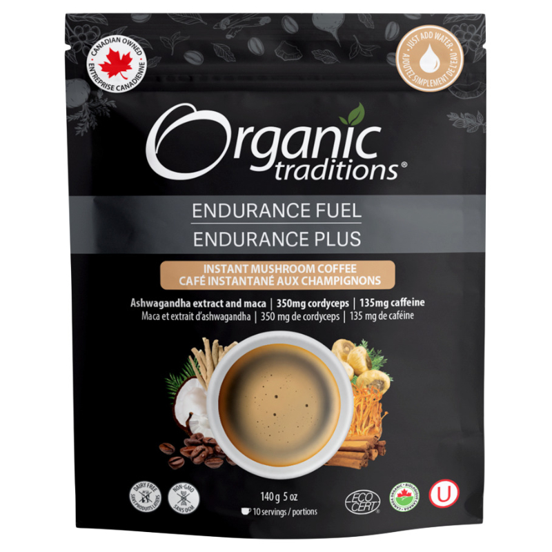 Organic Traditions Instant Mushroom Coffee - Endurance Fuel - 140g