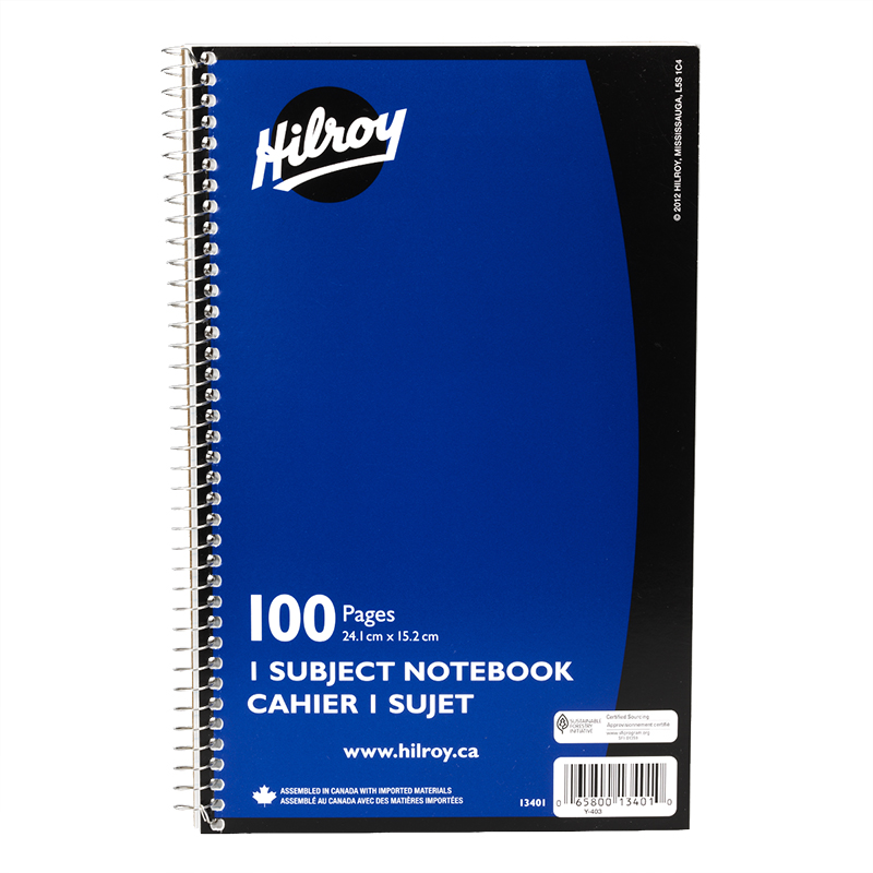 Hilroy 1 Subject Notebook - 100 pages