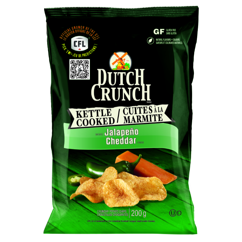 Dutch Crunch Kettle Cooked Potato Chips - Jalapeno & Cheddar - 200g