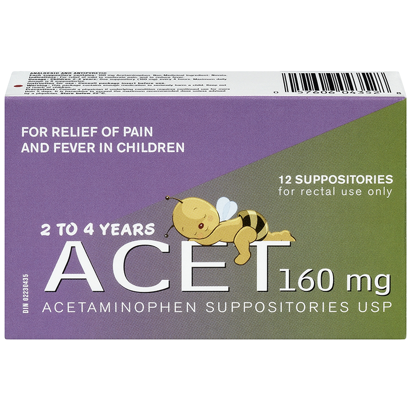 ACET SUPPOSITORIES 160MG CHI 12'S