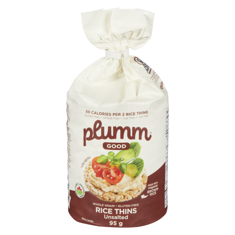 Plumm Good Organic Rice Thins - Unsalted - 12s
