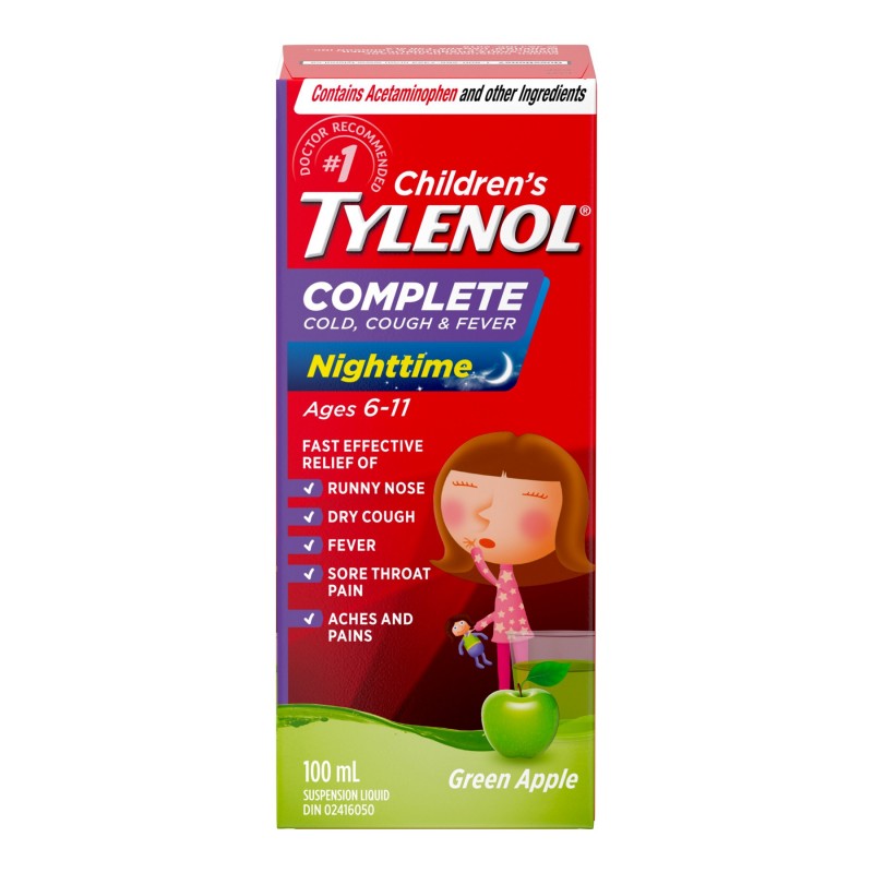 Tylenol Children's Complete Cold Cough & Fever Nighttime Liquid ...