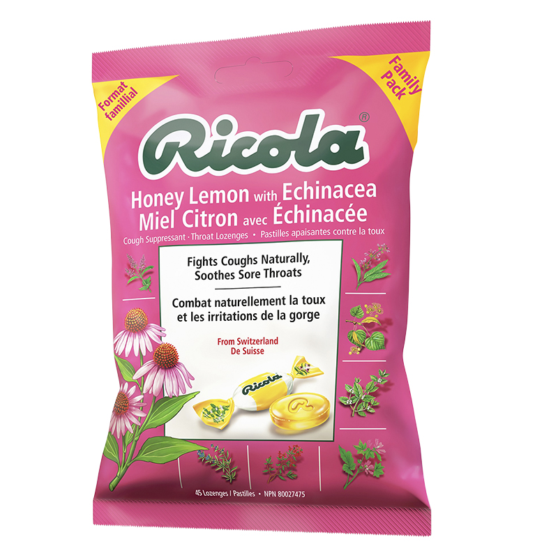 RICOLA BAG HONEY LEMON W/ECH 45 LOZENGES