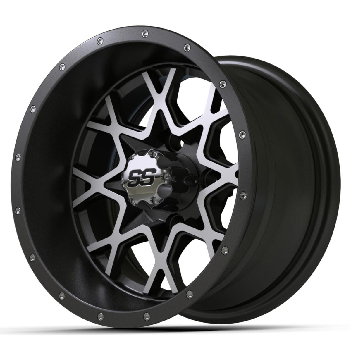 12″ GTW® Vortex Matte Gray & Machined Wheel - Nivel Parts