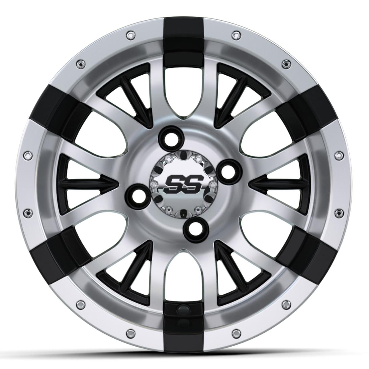 12x7 Machined Silver/Black Diesel Wheel - Nivel Parts