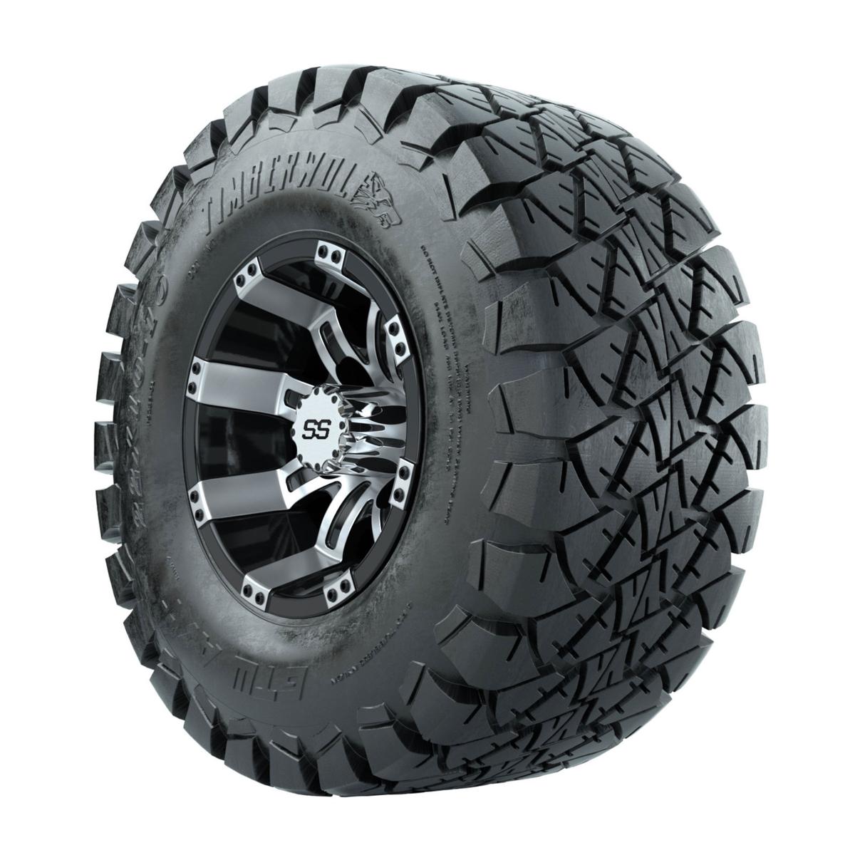 10” GTW Tempest Black and Machined Wheels with 22” Timberwolf Mud Tires ...