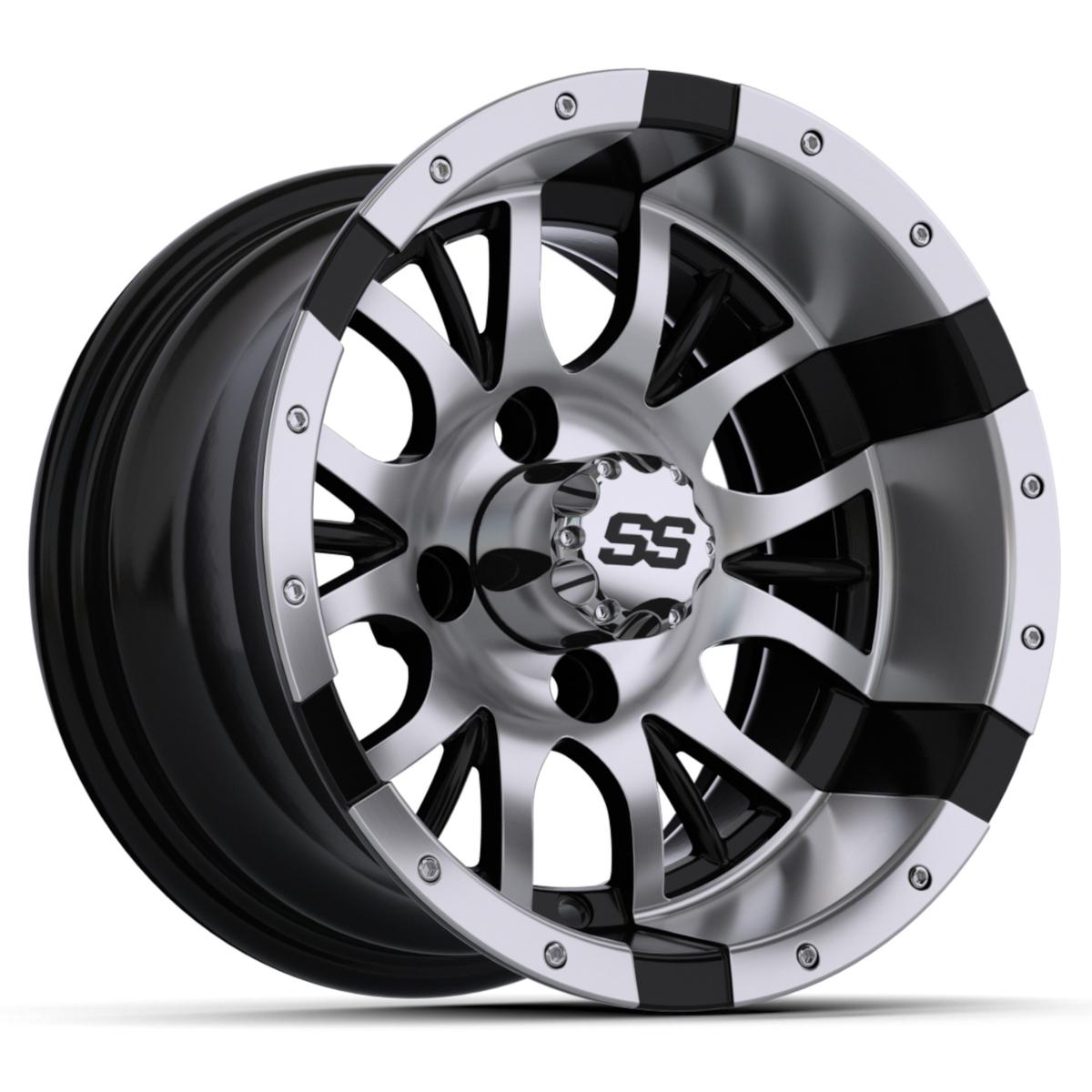 12x7 Machined Silver/Black Diesel Wheel - Nivel Parts