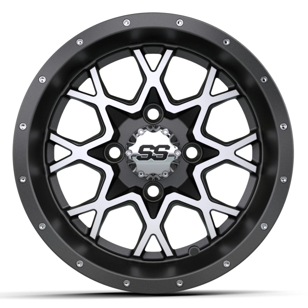 12″ GTW® Vortex Matte Gray & Machined Wheel - Nivel Parts